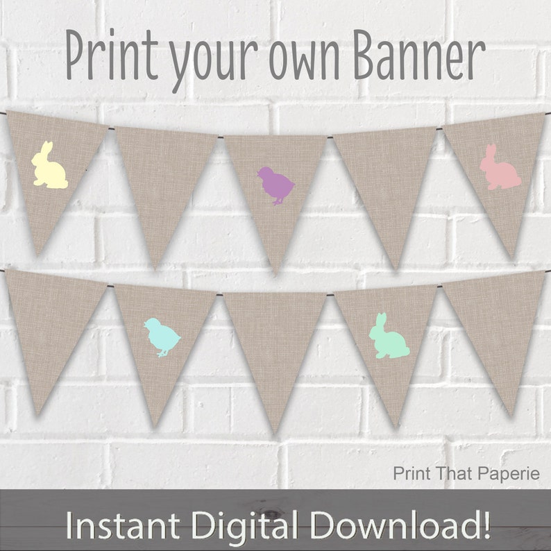 Easter Banner - Easter Bunny Banner - Easter Chick Bunting - Burlap ...