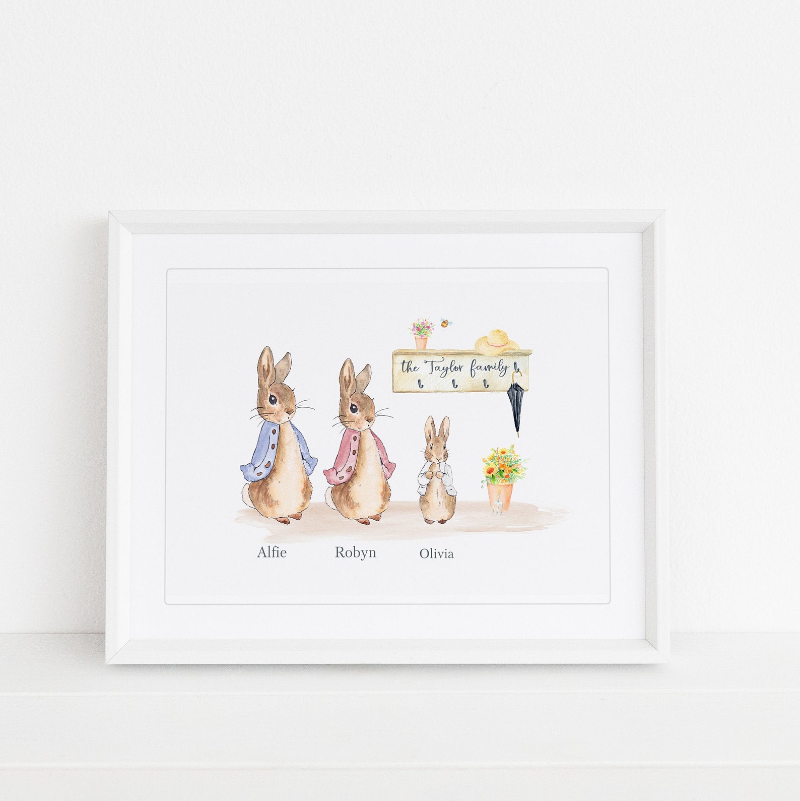 Peter Rabbit Family Portrait Personalised Print Family - Etsy