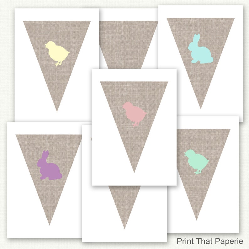 Easter Banner Easter Bunny Banner Easter Chick Bunting | Etsy