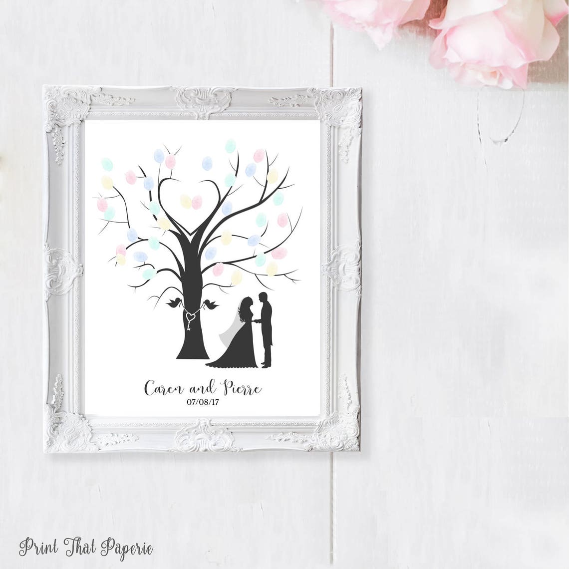 Wedding Fingerprint Tree Wedding Guest Book Printable | Etsy