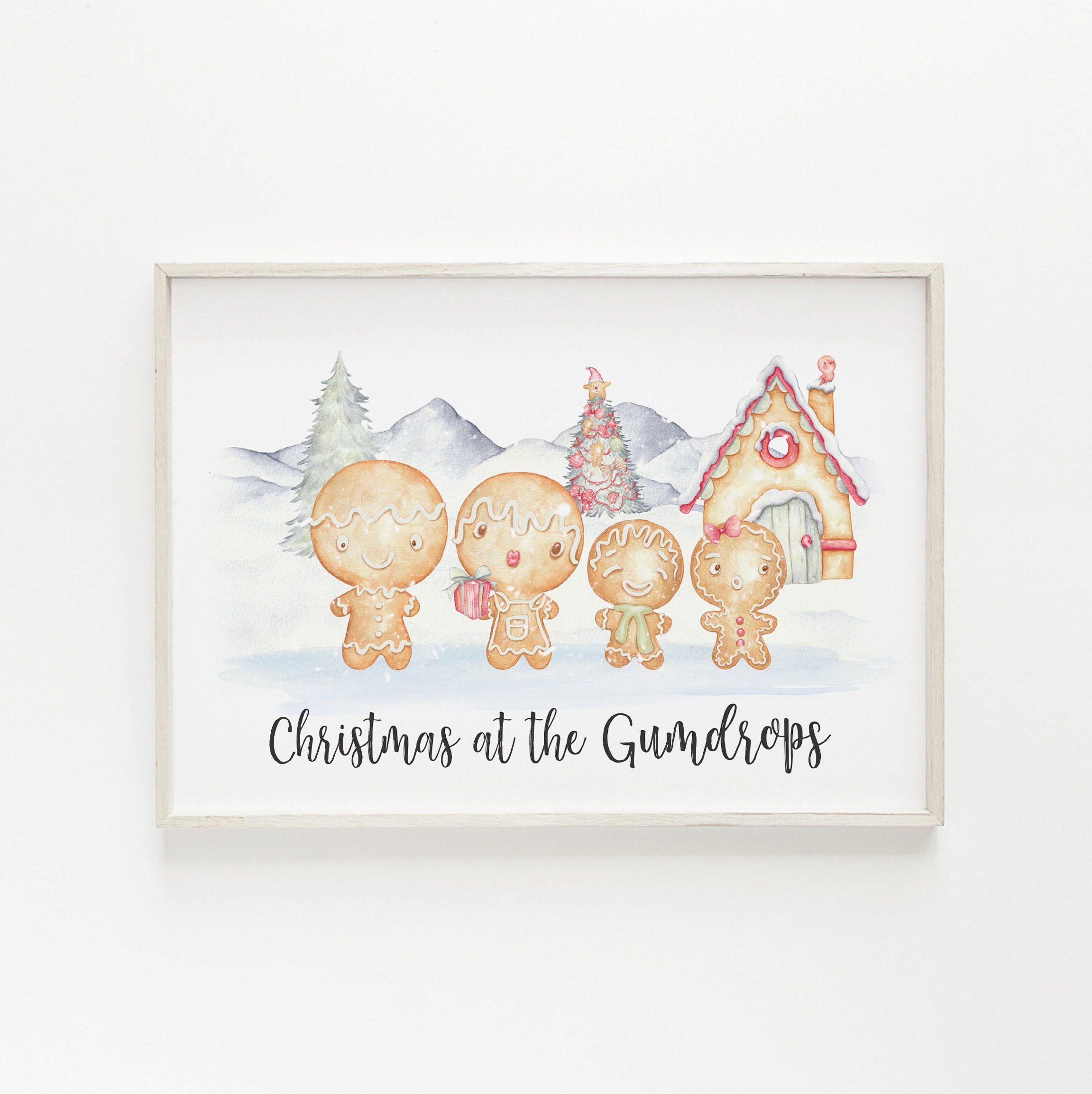 Gingerbread Christmas Print Christmas With the Holiday | Etsy