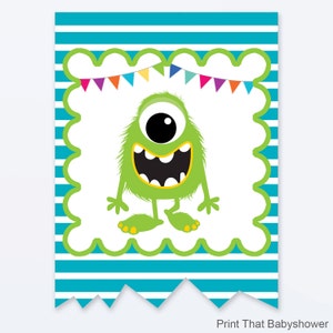 Monster Birthday Banner - Monster Party Banner - Monsters Birthday ...