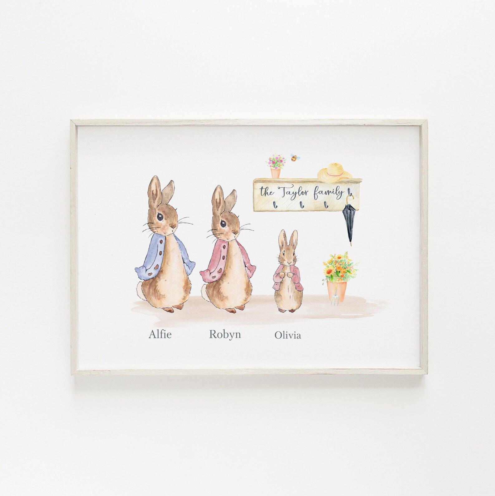Peter Rabbit Family Portrait - Personalised Print - Family Illustration ...