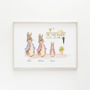 Peter Rabbit Family Portrait - Personalised Print - Family Illustration ...