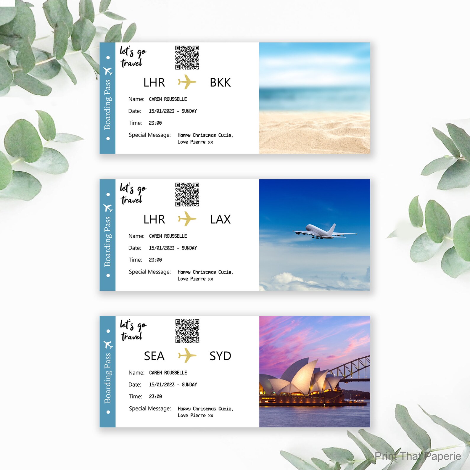 Editable Boarding Pass Gift Airline Tickets Boarding Pass - Etsy