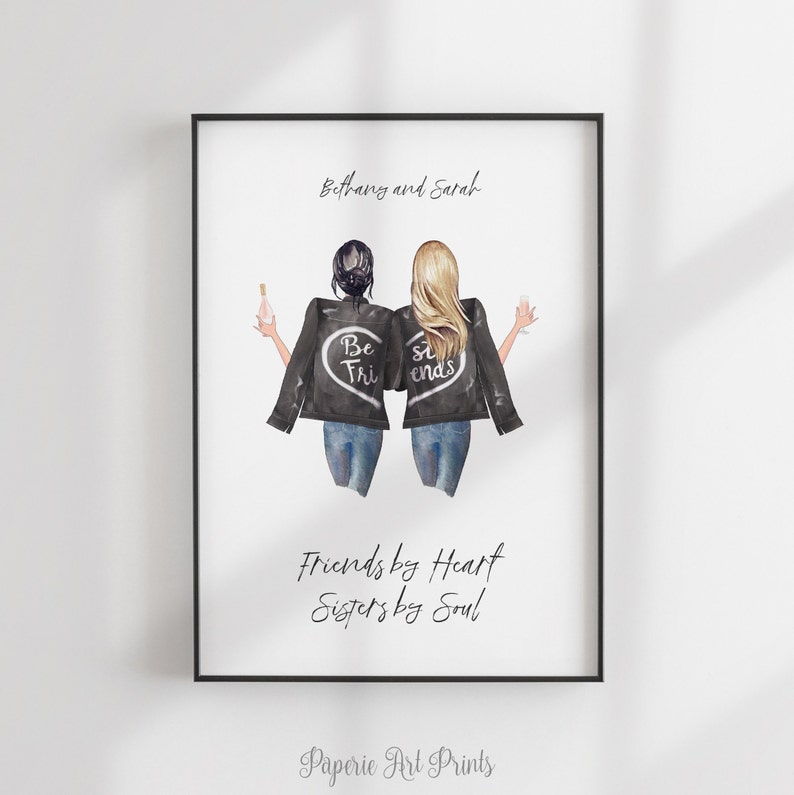 Besties Print Best Friends Gift Custom BFF Friends - Etsy