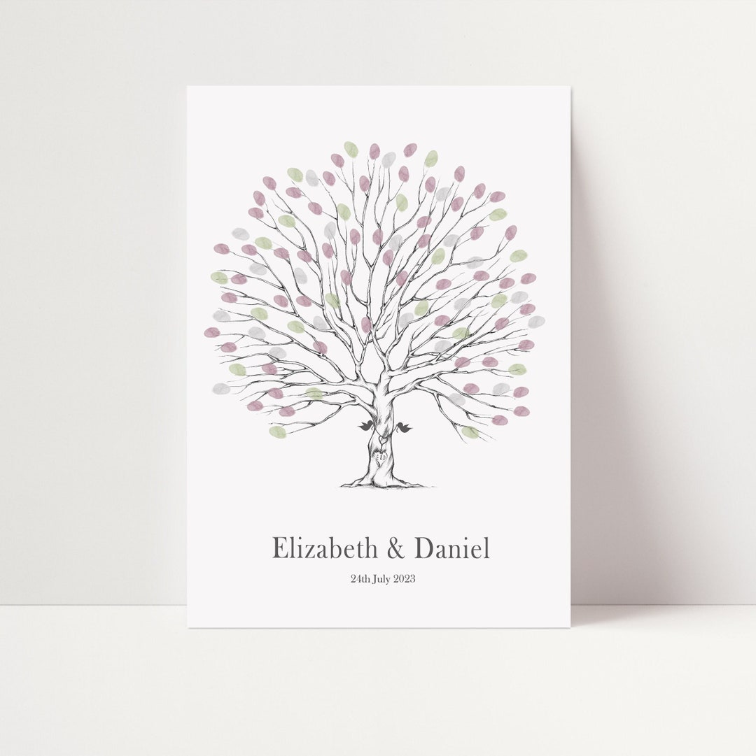 Wedding Fingerprint Tree | Wedding Guest Book | Thumb Print | Printable ...