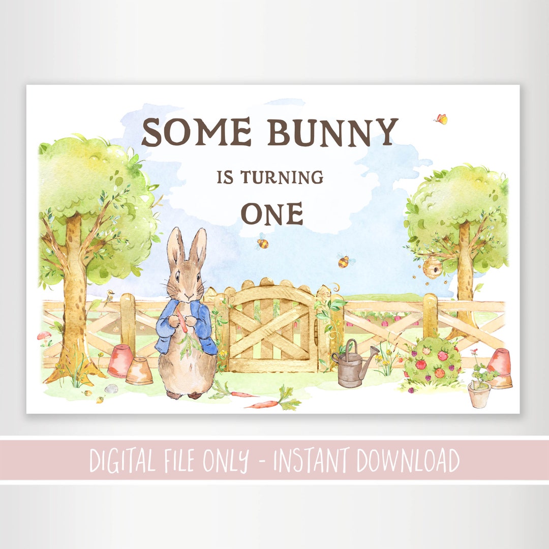 Peter Rabbit Birthday Backdrop First Birthday Backdrop Peter Rabbit ...