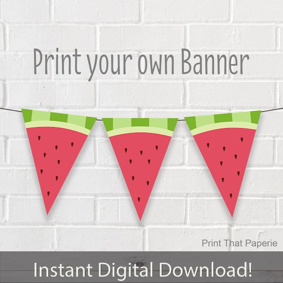 Summer Birthday Banner - Watermelon Party Banner - Watermelon Birthday ...