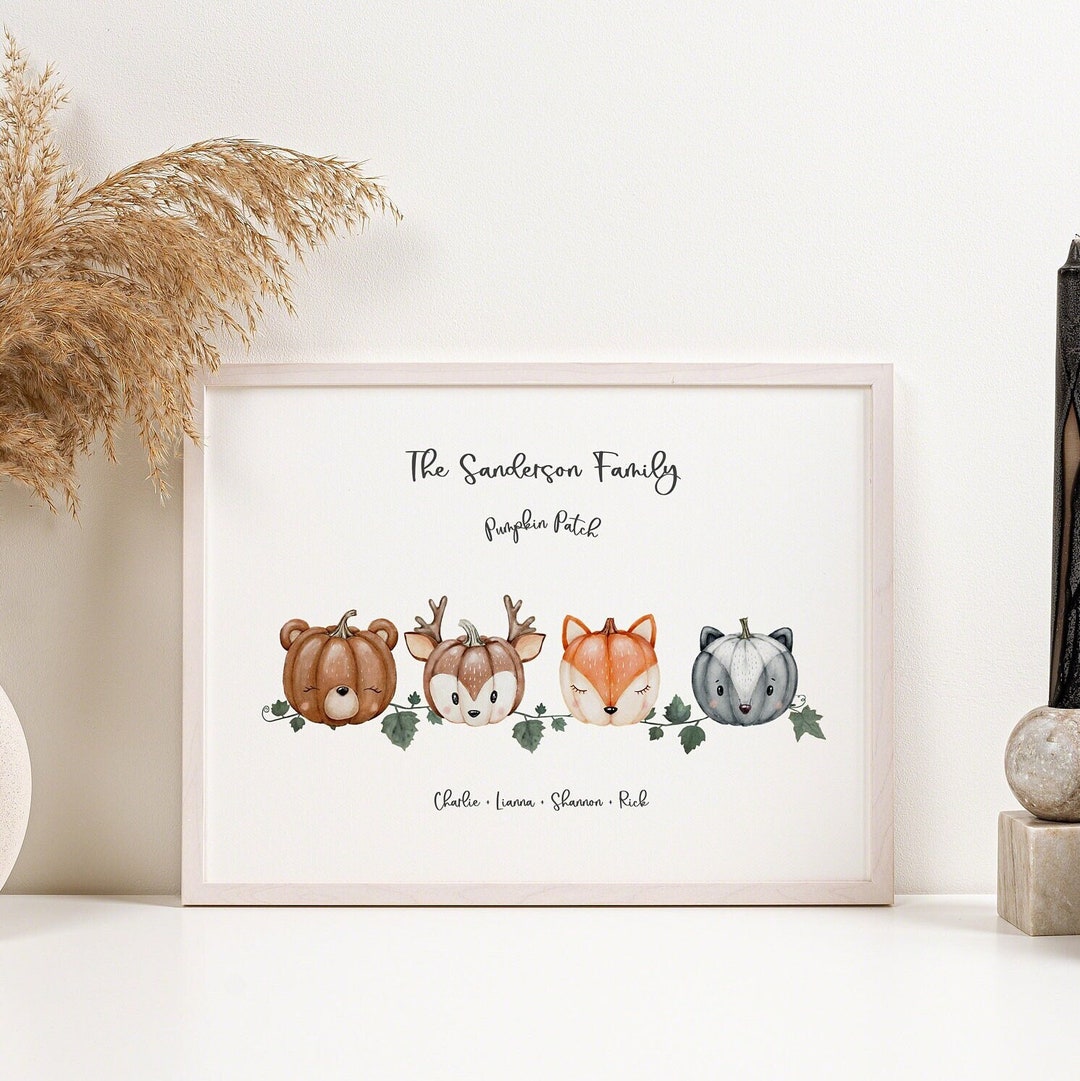 Pumpkin Patch Family Portrait - Pumpkin Printable Print - Pumpkin ...