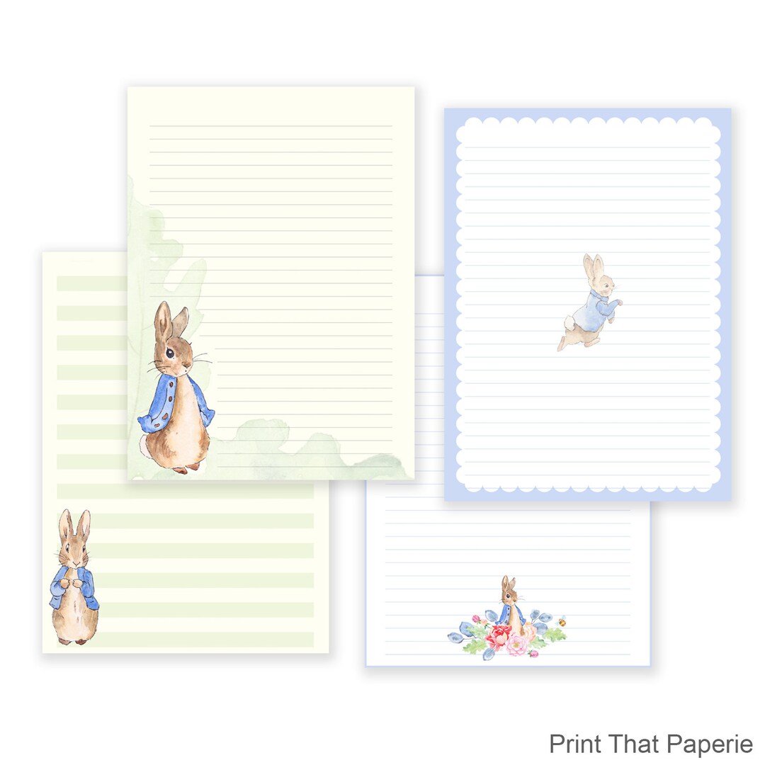 Peter Rabbit Printable Writing Paper Stationary Paper - Etsy