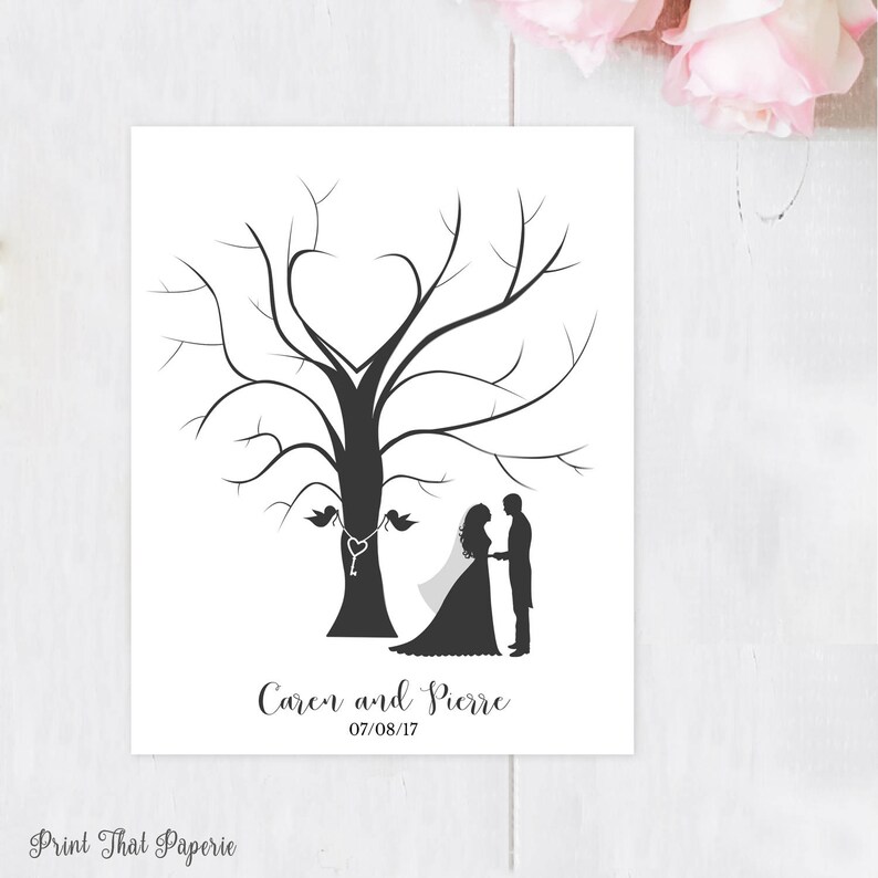 Wedding Fingerprint Tree Wedding Guest Book Printable | Etsy