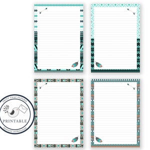 Tribal Printable Writing Paper - Stationary Paper - Letter Writing Set ...