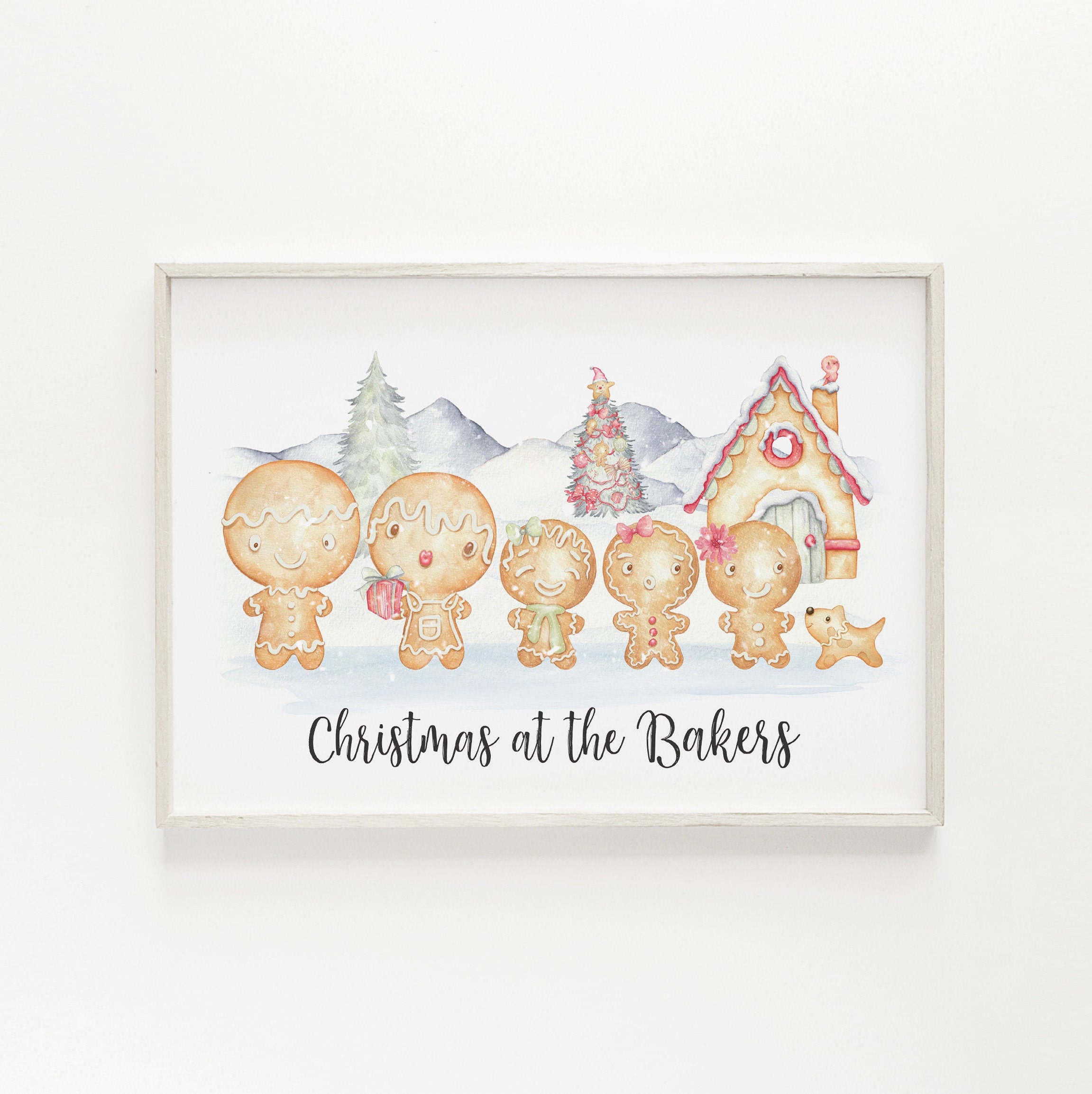 Gingerbread Christmas Print Christmas With the Holiday | Etsy