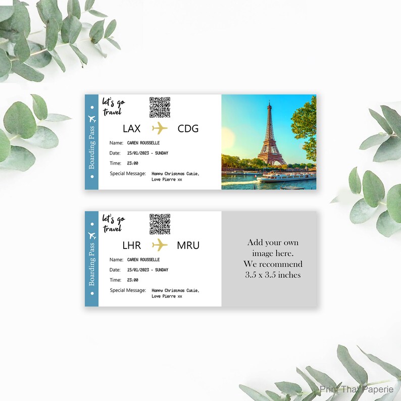 Editable Boarding Pass Gift Airline Tickets Boarding Pass - Etsy