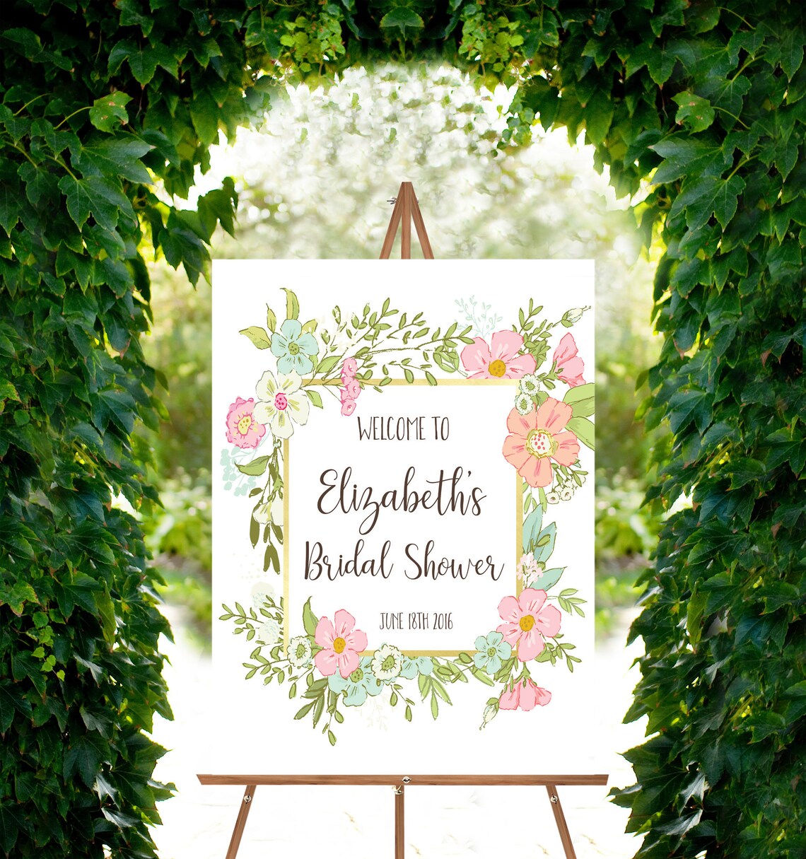 Bridal Shower Welcome Sign Floral Bridal Shower Signs | Etsy