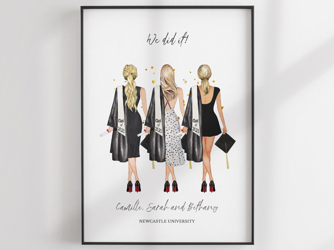 Personalised Graduation Print - Graduation Gift - Custom BFF Gift ...