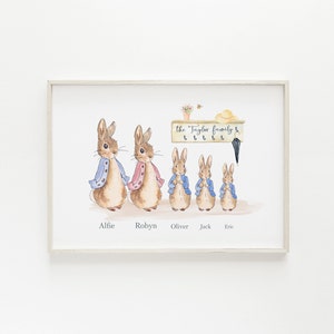 Peter Rabbit Family Portrait - Personalised Print - Family Illustration ...