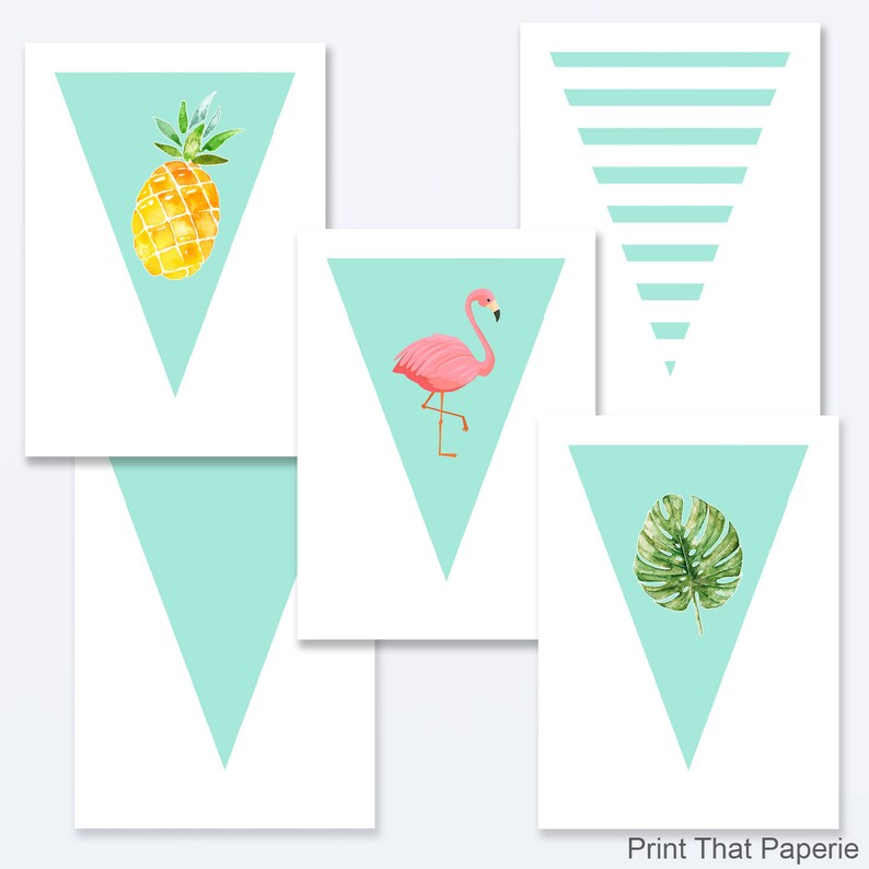 Summer Birthday Banner - Flamingo Party Banner - Flamingo Birthday ...