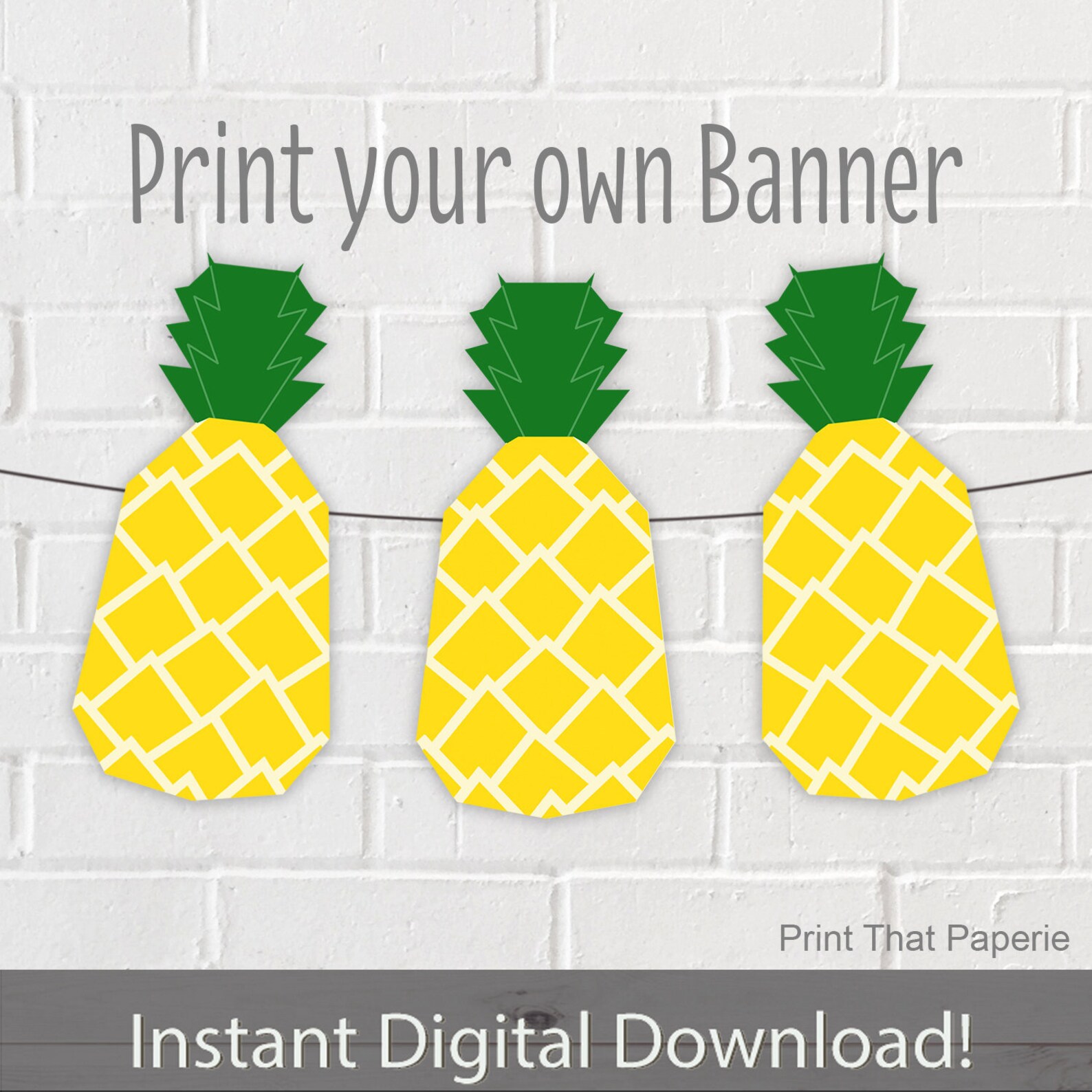 Pineapple Party Banner: Printable Summer Bunting (digital Download) - Etsy