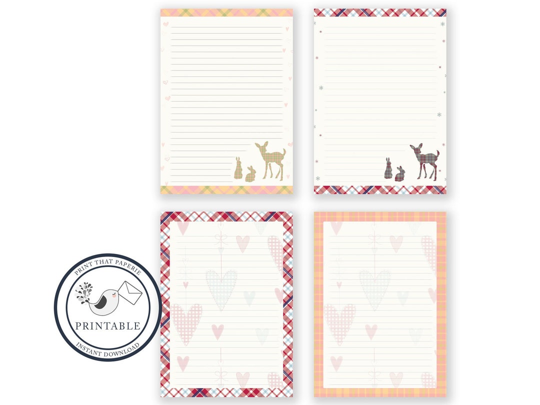 Writing Paper - Letter Writing Set - Notes - Journal Page - DIY ...