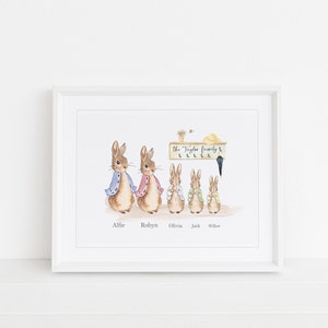 Peter Rabbit Family Portrait - Personalised Print - Family Illustration ...