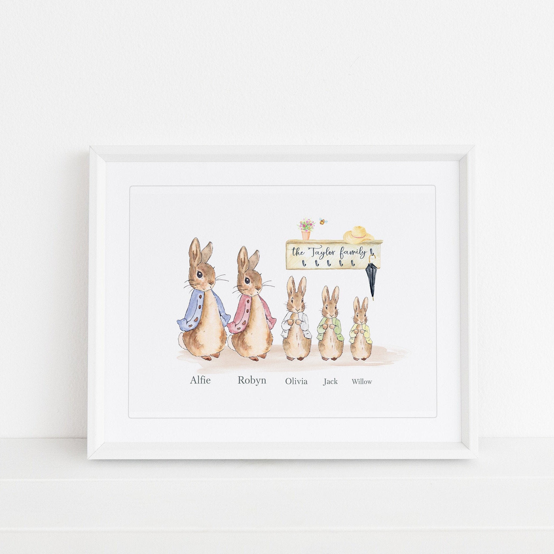 Peter Rabbit Family Portrait Personalised Print Family - Etsy UK