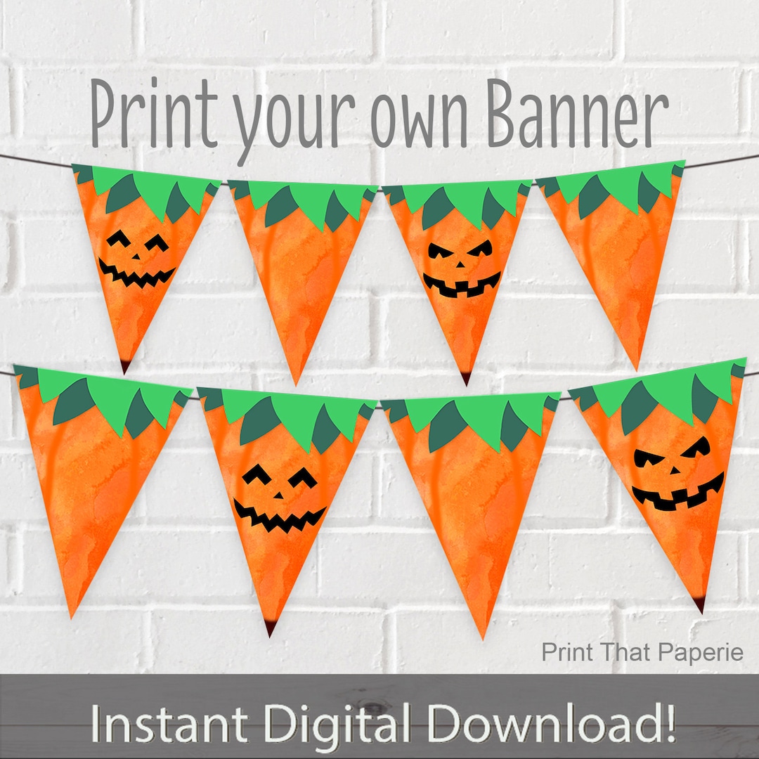 Halloween Pumpkin Banner Halloween Party Banner Pumpkin Decor Halloween ...