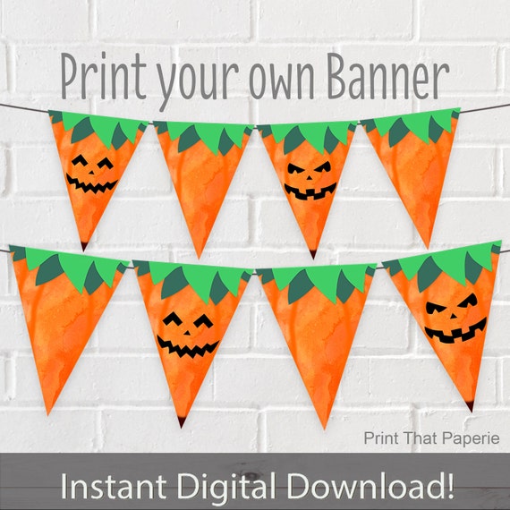 Halloween Pumpkin Banner - Halloween Party Banner - Pumpkin Decor ...