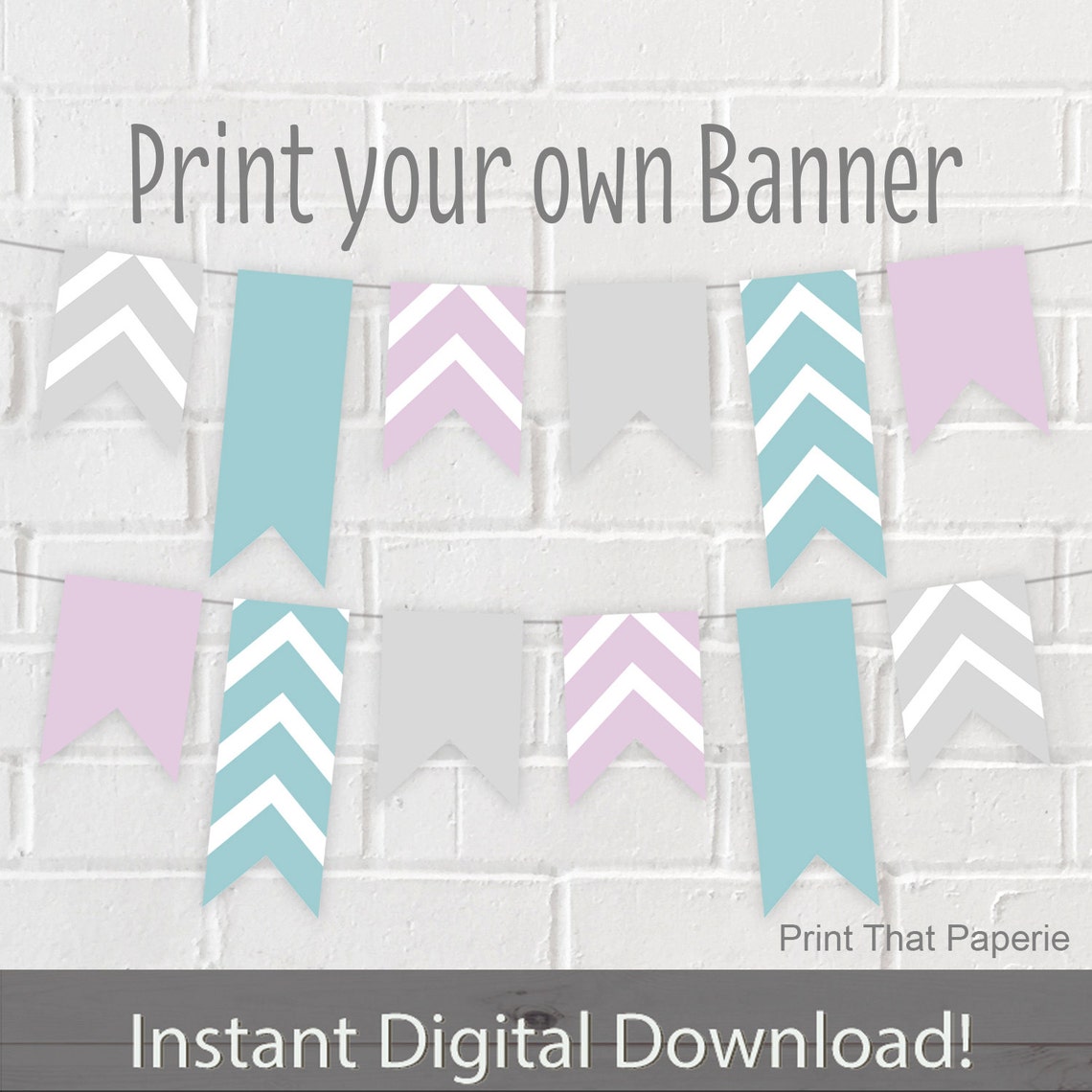 Summer Birthday Banner Chevron Party Banner Chevron - Etsy