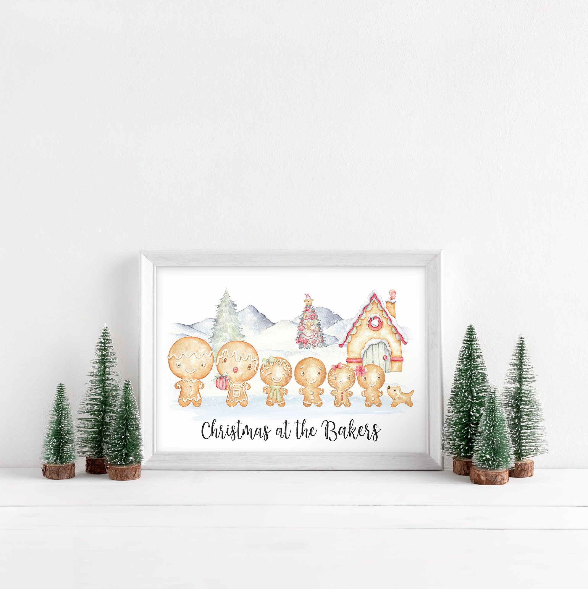 Gingerbread Christmas Print Christmas With the Holiday - Etsy