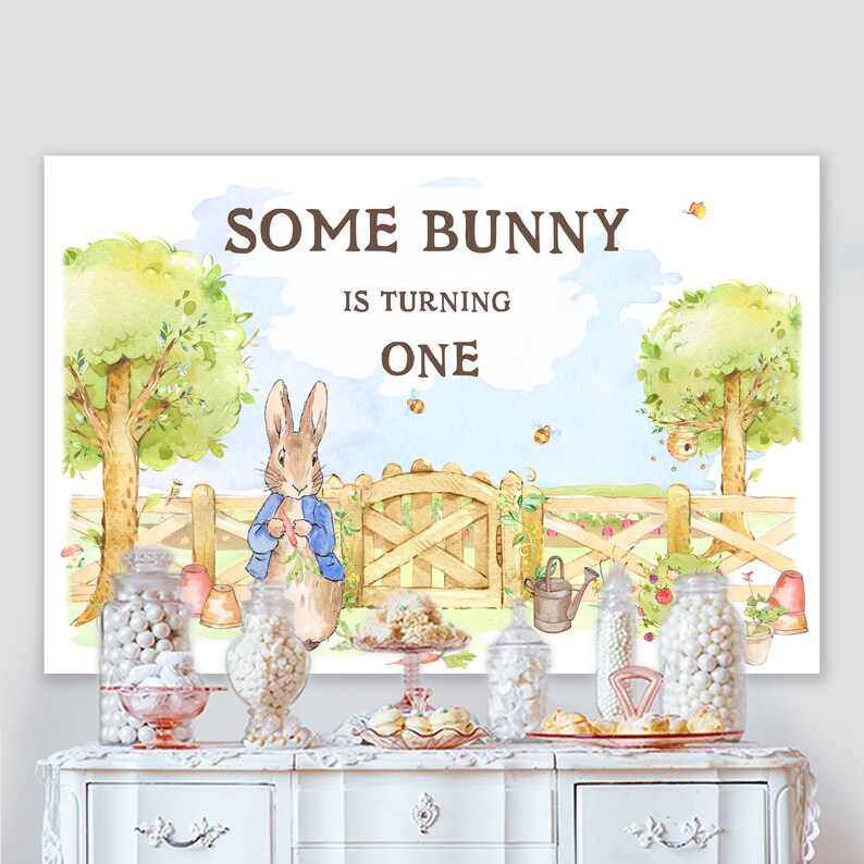 Peter Rabbit Birthday Backdrop First Birthday Backdrop - Etsy