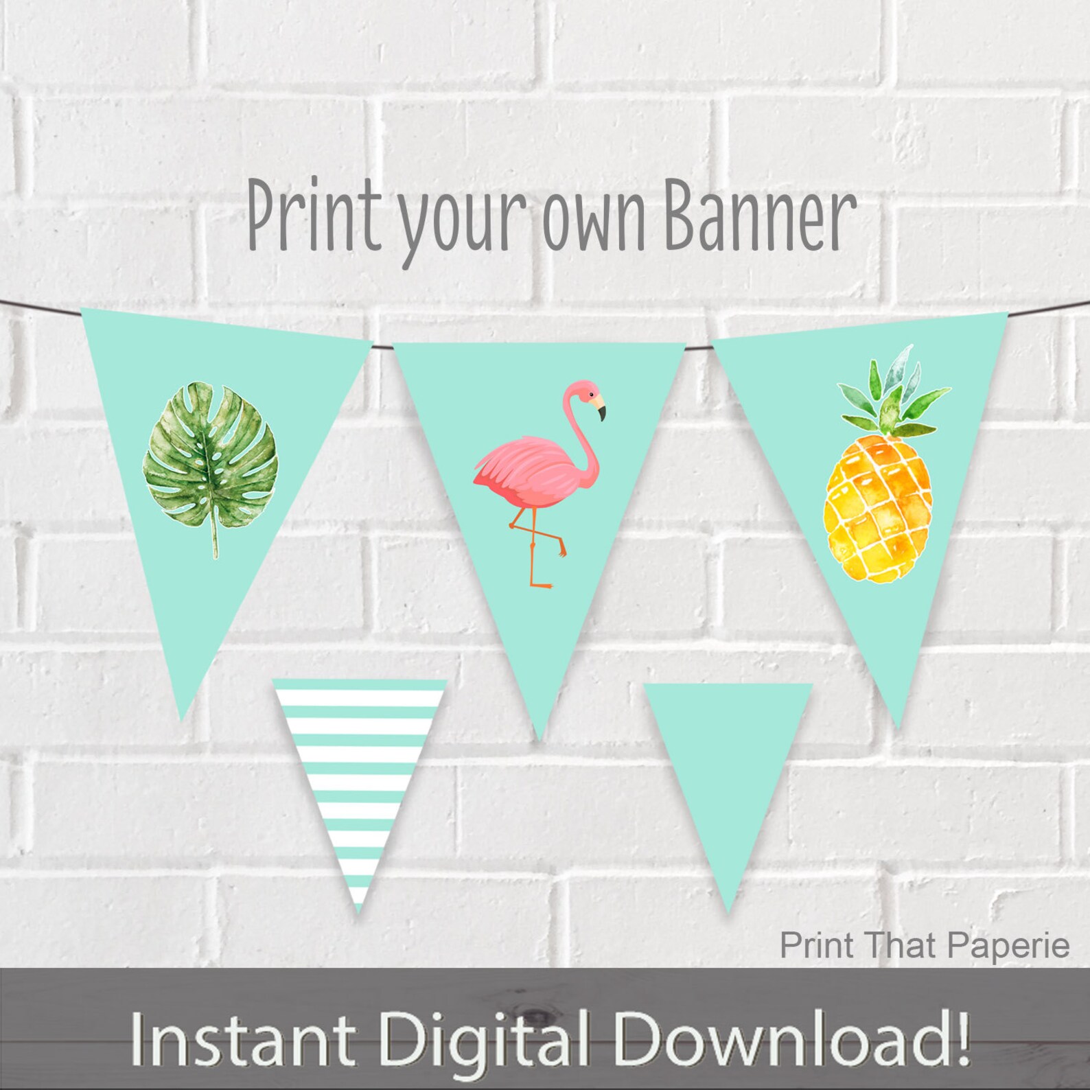 Summer Birthday Banner Flamingo Party Banner Flamingo - Etsy