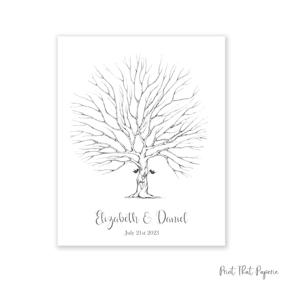 Wedding Fingerprint Tree Template