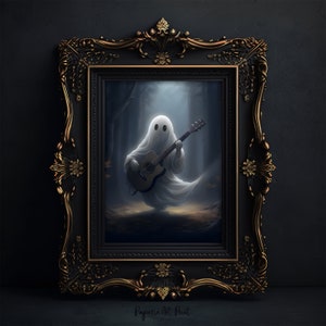 Ghost Playing Guitar Digital Print | Halloween Art | Dark Romantic ...