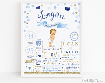 First Birthday Boy Sign - Etsy