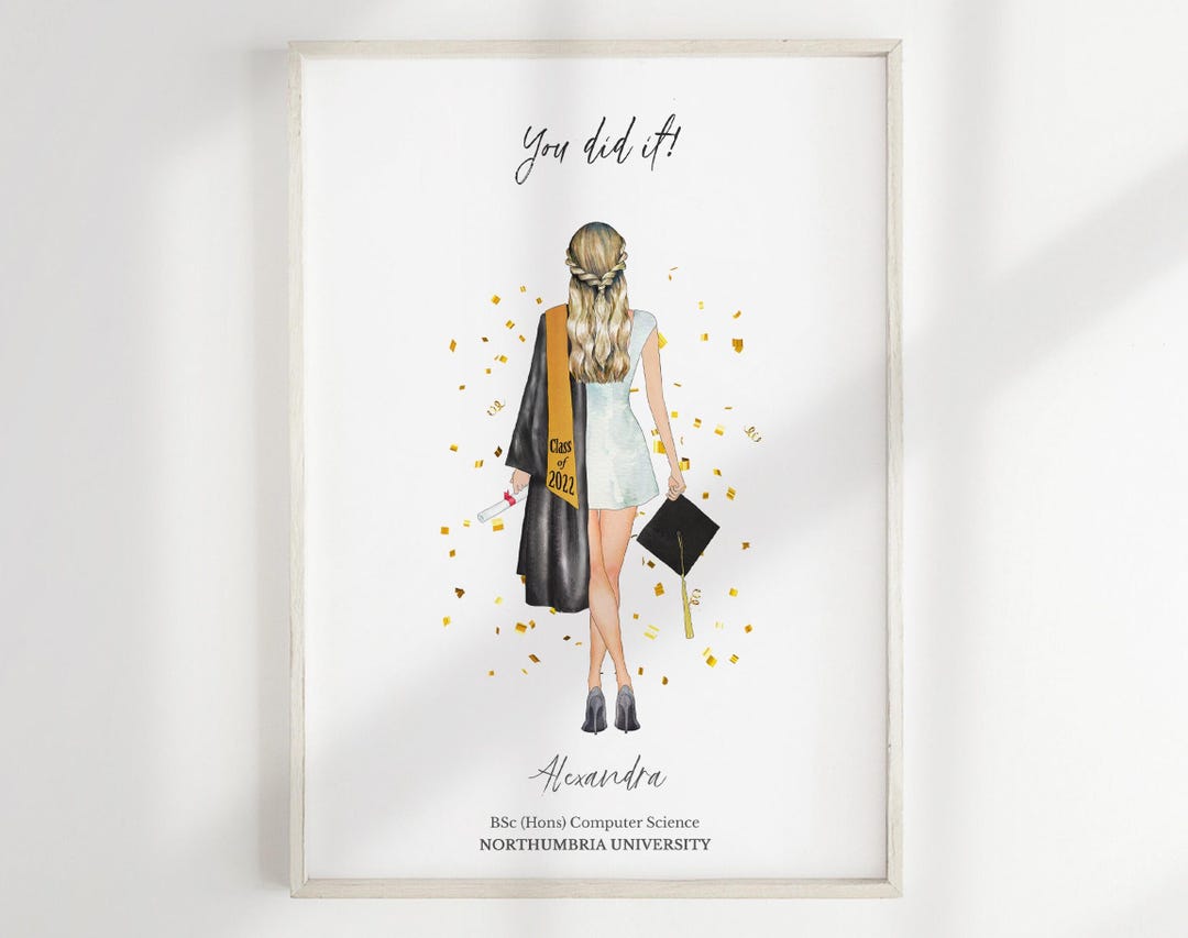 Personalised Graduation Print - Graduation Gift - Custom BFF Gift ...
