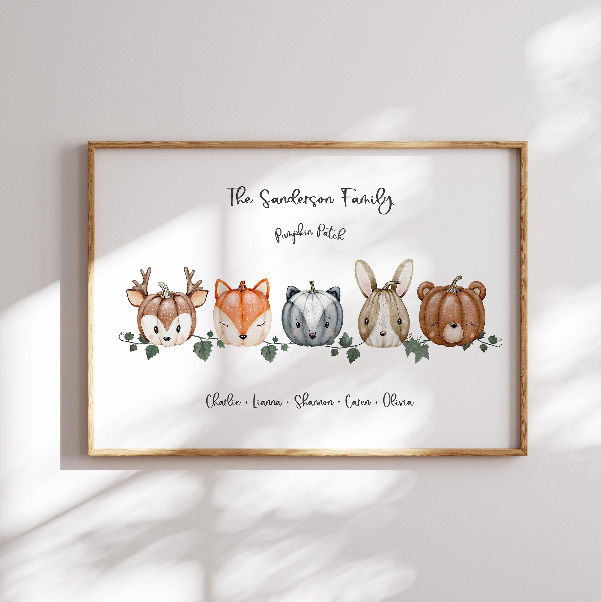 Pumpkin Patch Family Portrait - Pumpkin Printable Print - Pumpkin ...
