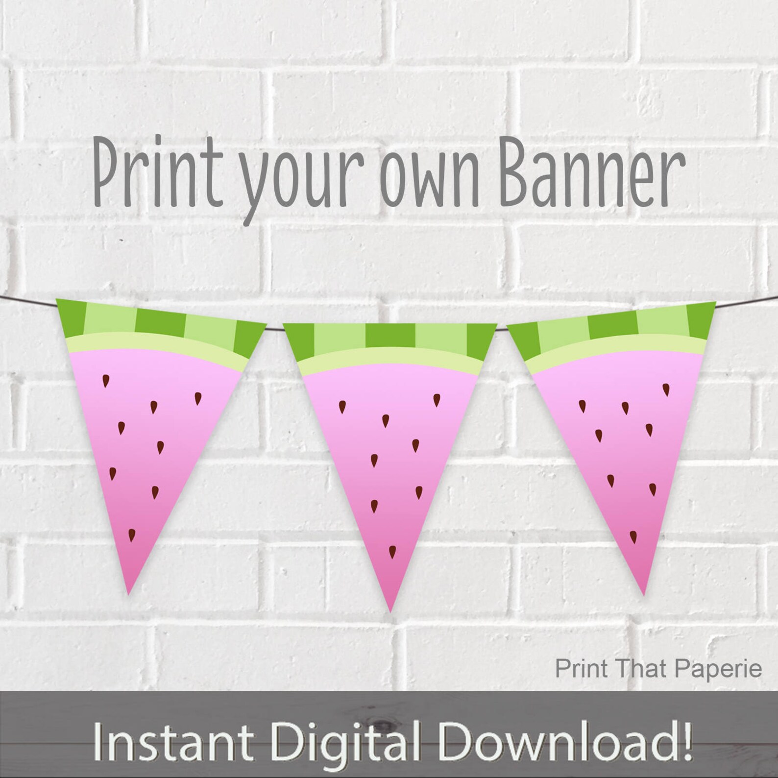 Summer Birthday Banner Watermelon Party Banner Watermelon - Etsy