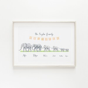 Elephant Family Personalised Print - Family Illustration - Personalized ...