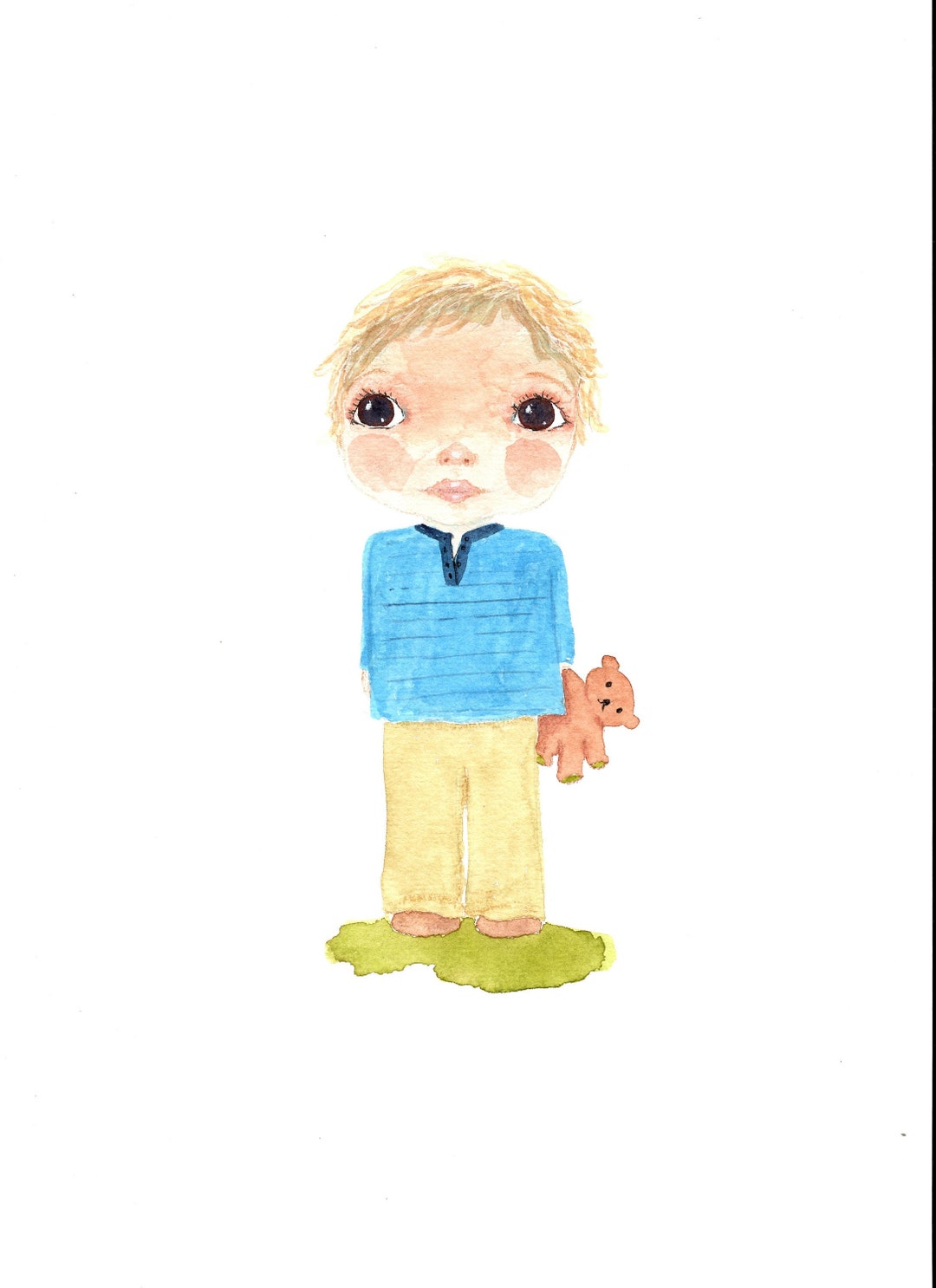 Whimsical Boy Watercolor Art Print, Nursery Decor - Etsy