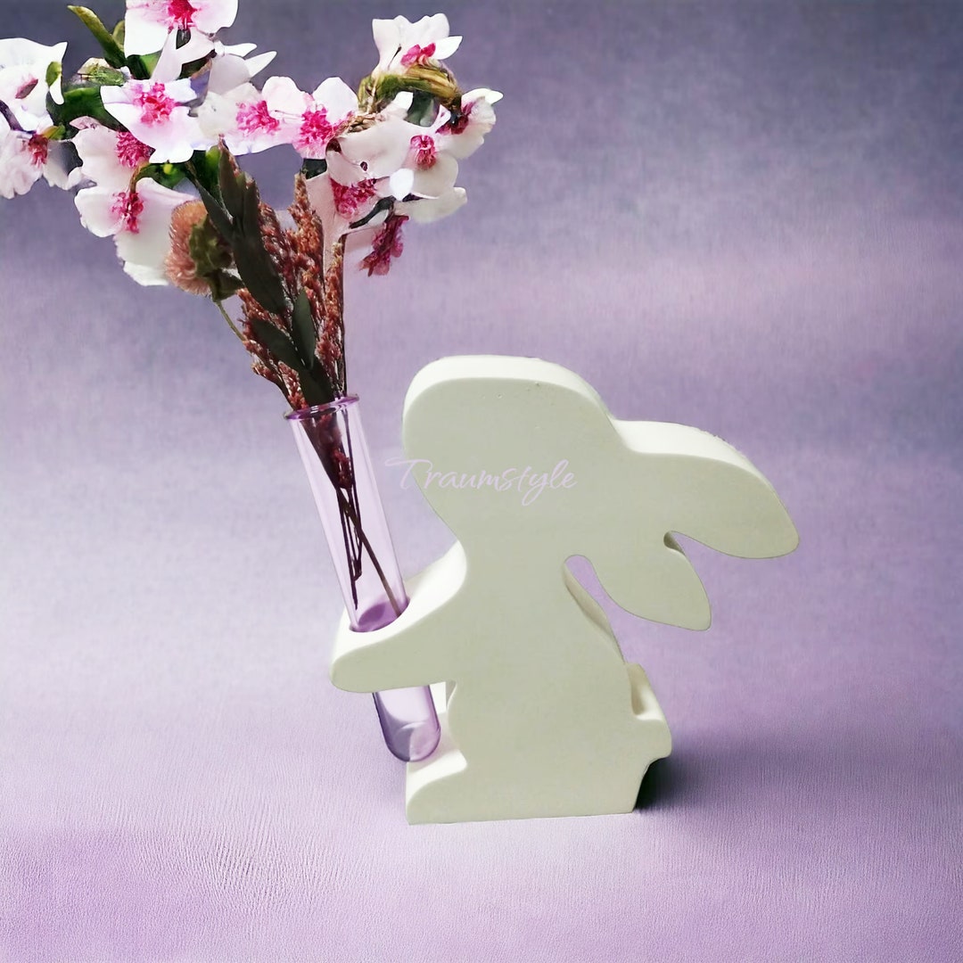 Gießform, Hase mit Vase Reagenzglas, Ornamente, Kaninchen - Etsy.de