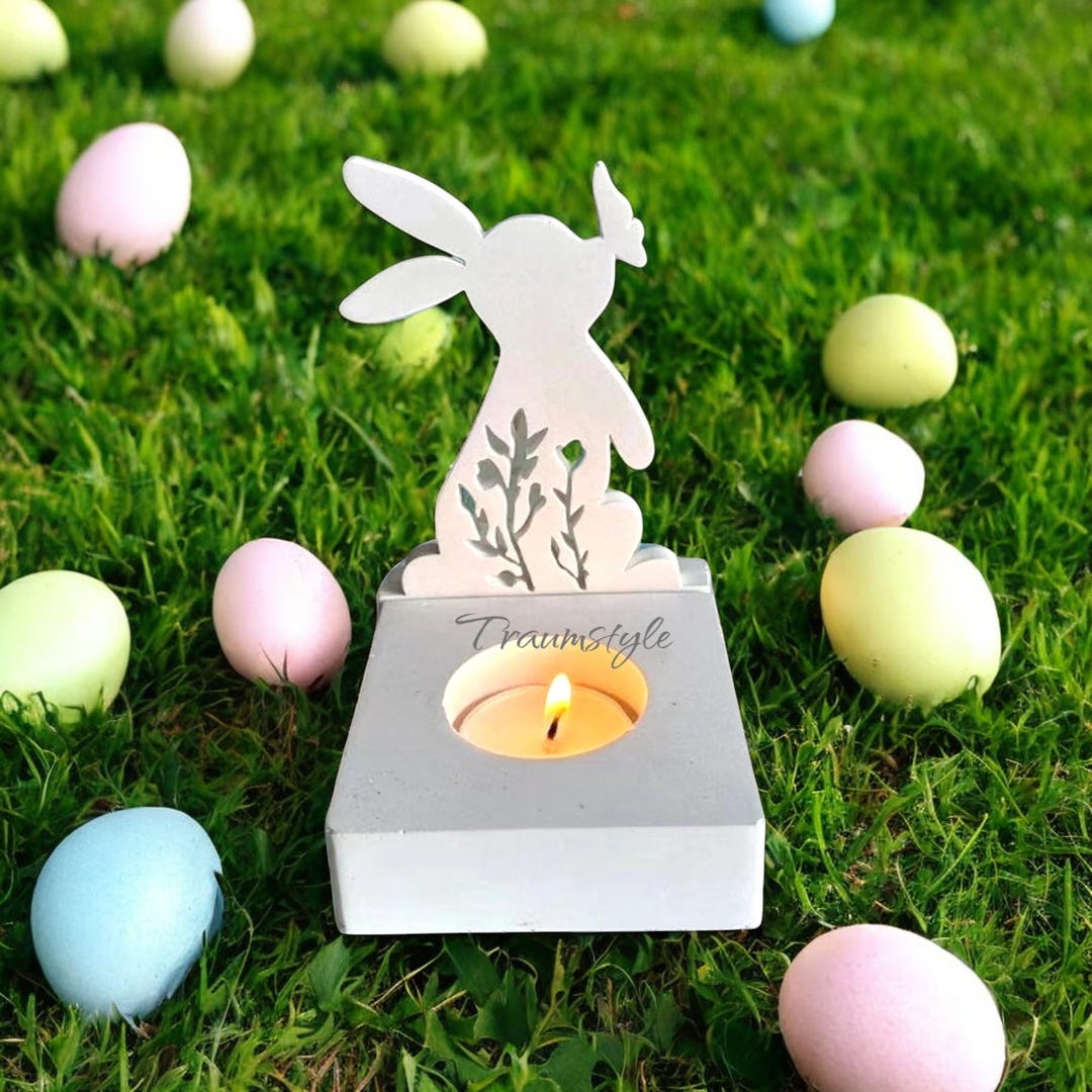 Ostern, Kaninchen, Kerzenhalter, Silikongießform, Hase, Kuss ...