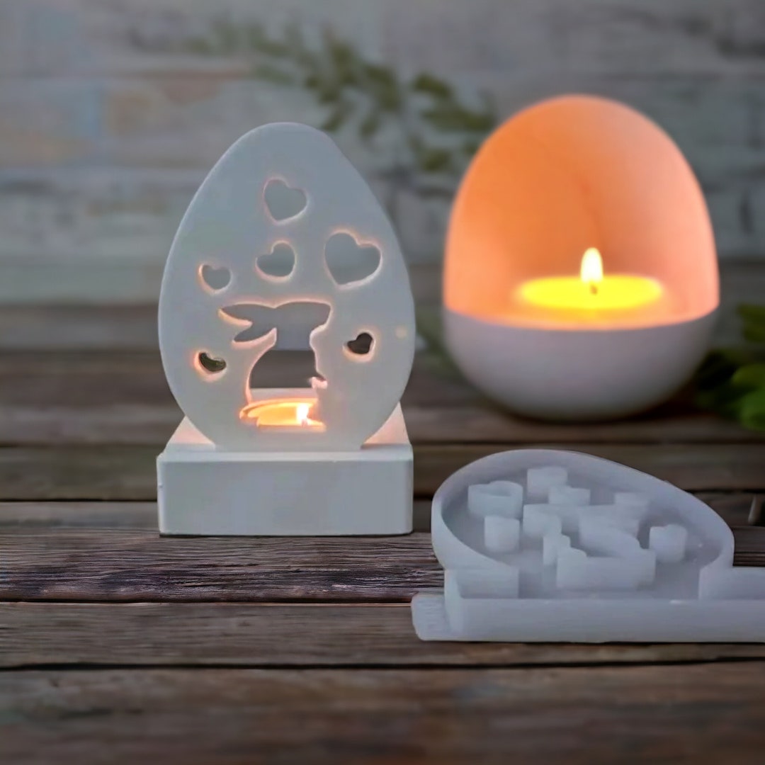 Silicone Mold, Easter Bunny, With Hearts, Candle Holder, Egg, Shape ...