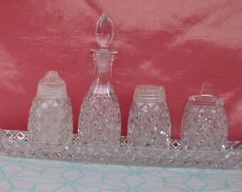 Glass Condiment Set | Etsy