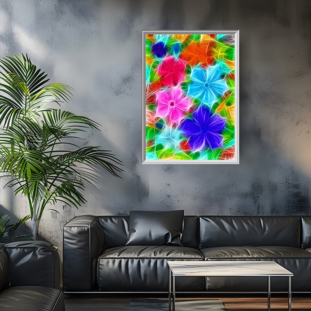 30-6 Pcs colorful Flowers Digital File Drawing Artwork A4A3 Shine Color ...