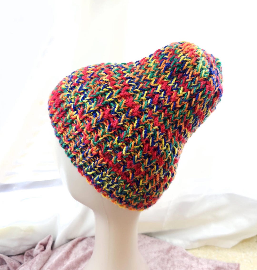 6628 Warm, Colorful Hat Rainbow, Winter Hat Spectacular Hat Free ...