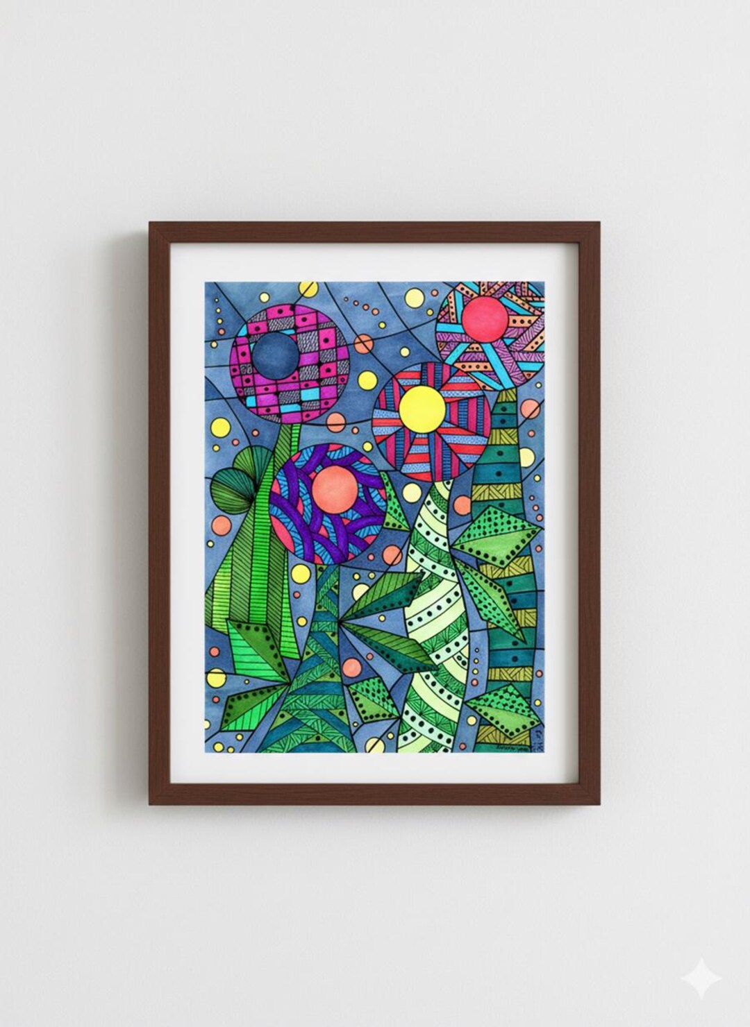 19. ROBO-FLOWERS - Drawing, Poster - Ibrant Abstract Flower Art Print ...