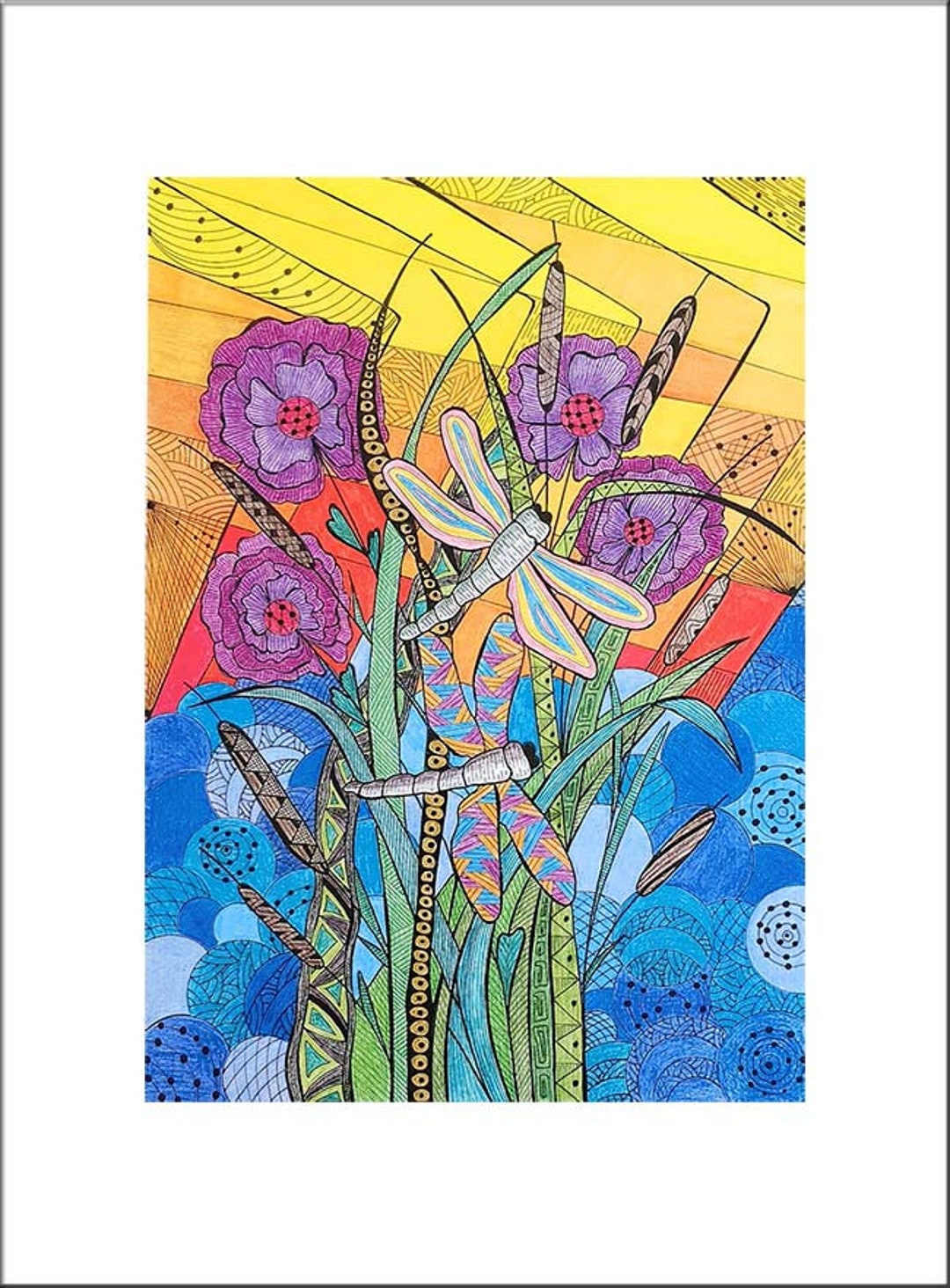 29. dragonflies Drawing, Illustration, Graphics A3 - Etsy