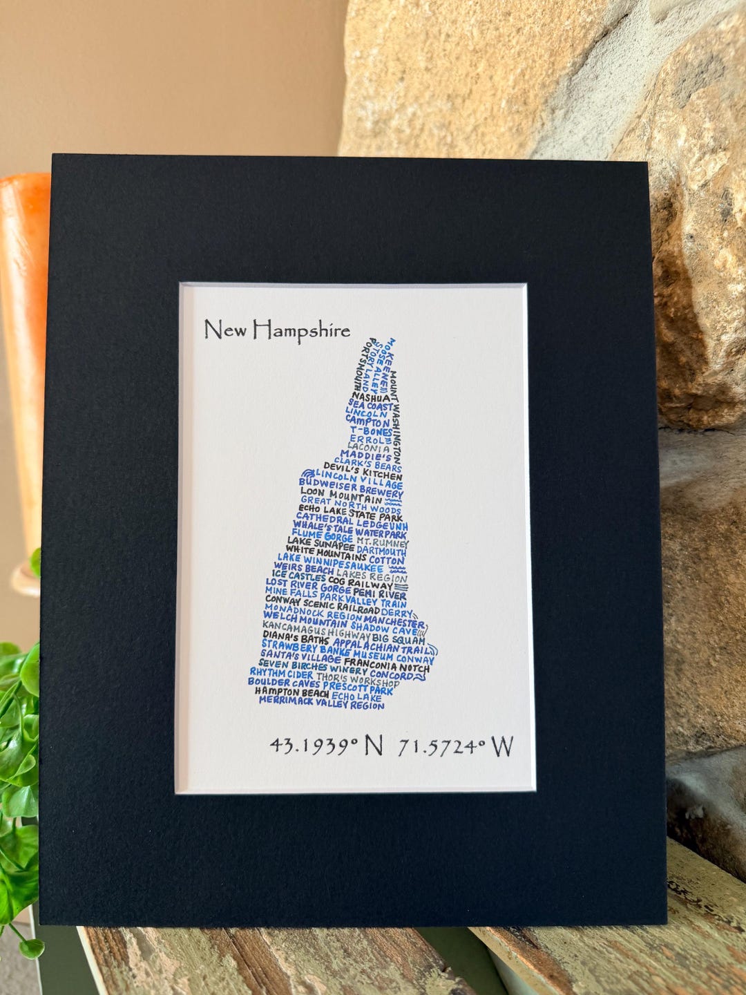 New Hampshire Word Map - Etsy